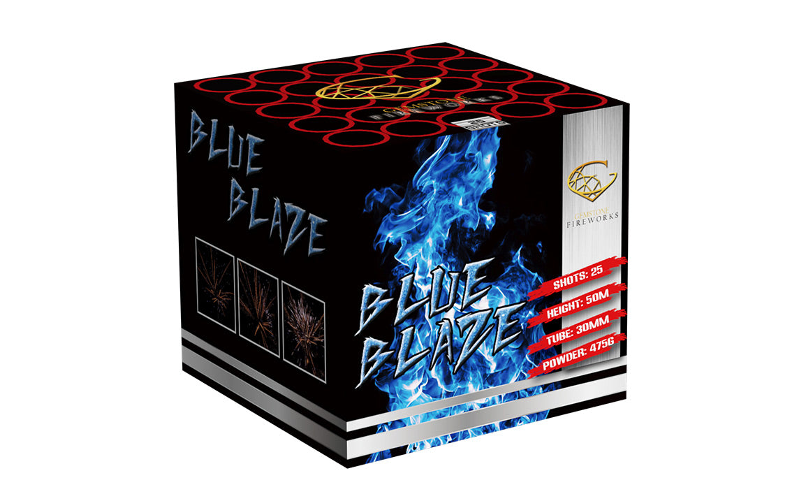 Gemstone Shot - Blue Blaze 25 Shot – All Year Fireworks