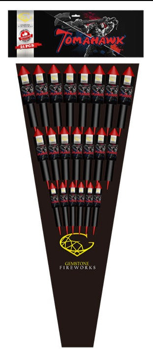 Gemstone Rockets - Tomahawk (21 Pack) – All Year Fireworks